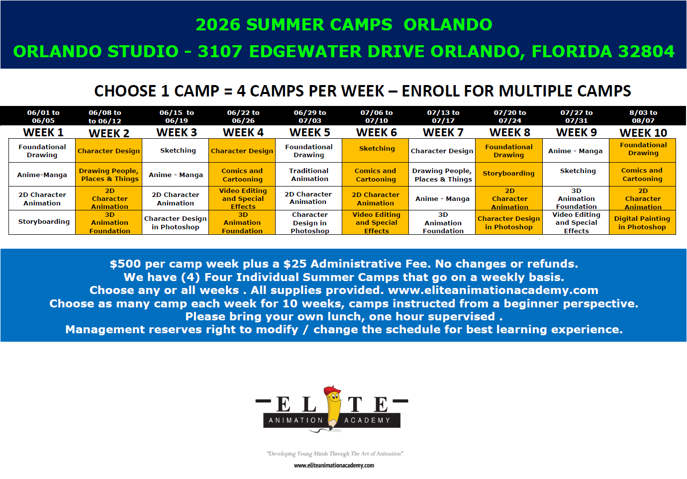 SUMMER CAMPS - Elite Animation Academy